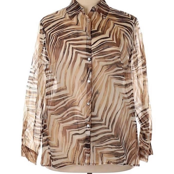 Robbie Bee | Tops | Robbie Bee Size 6 Zebra Print Light Weight Silk ...